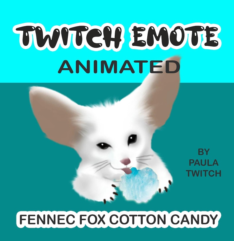 Fennec Fox Eating Cotton Candy Emote | Cute Twitch Animation | Gif ...
