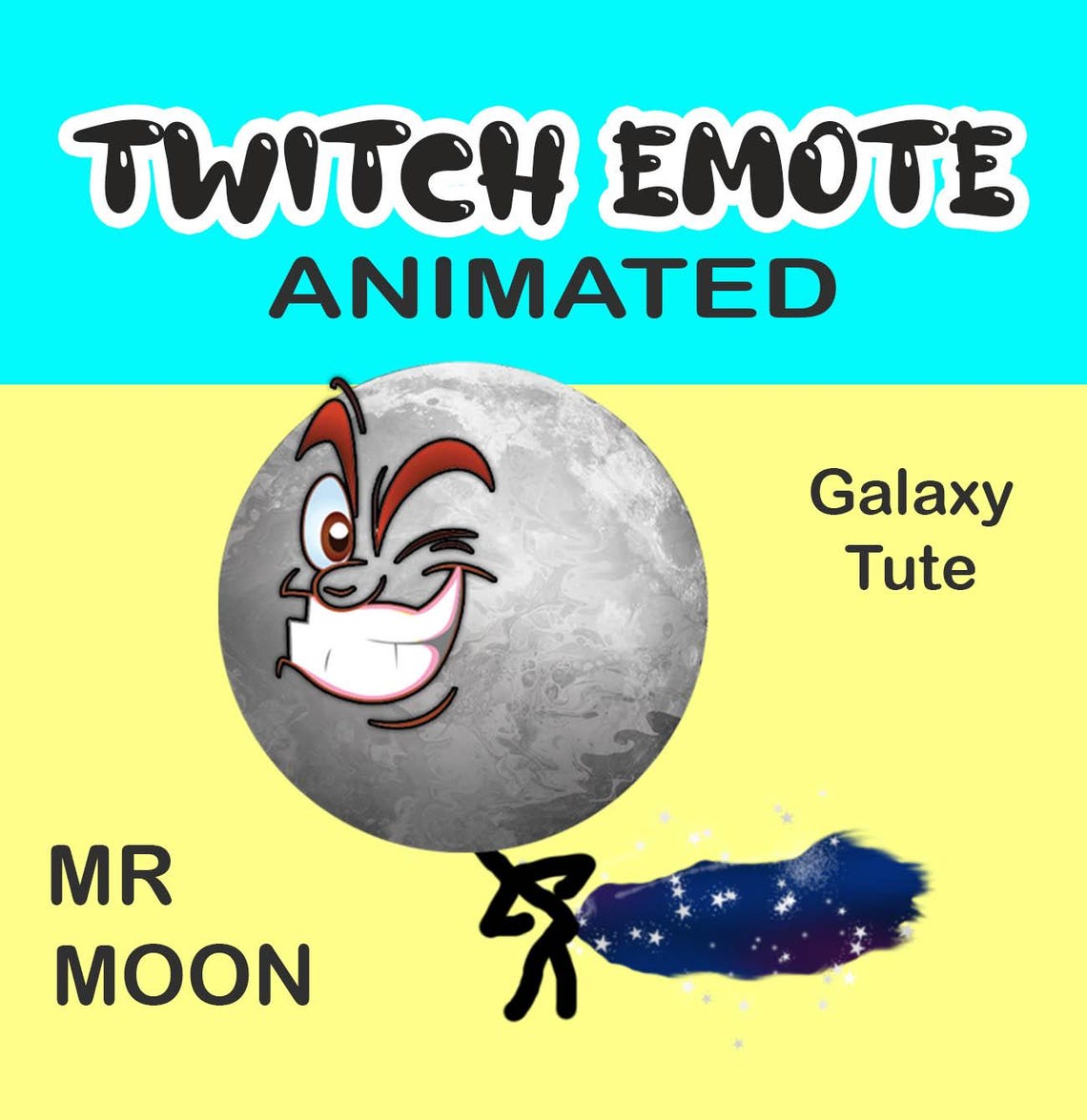 Mr Moon Galaxy Tute Animated Twitch Emote (digital Download) - Etsy