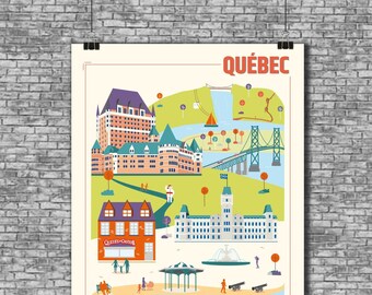 Québec Travel Poster - Etsy