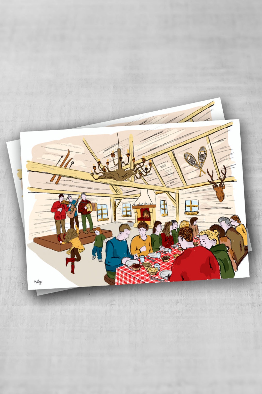 Postcard Déjeuner à La Cabane à Sucre - Etsy