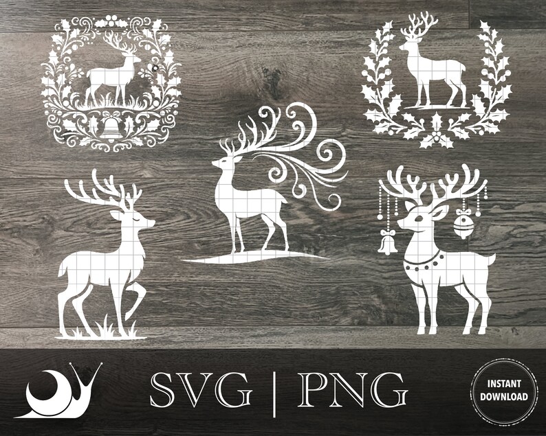 Reindeer Christmas Bundle SVG Cut File for Cricut or Silhouette Deer ...