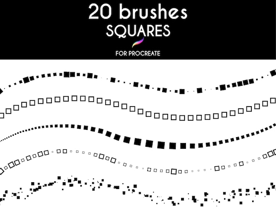 20 Square Brushes for Procreate - Etsy