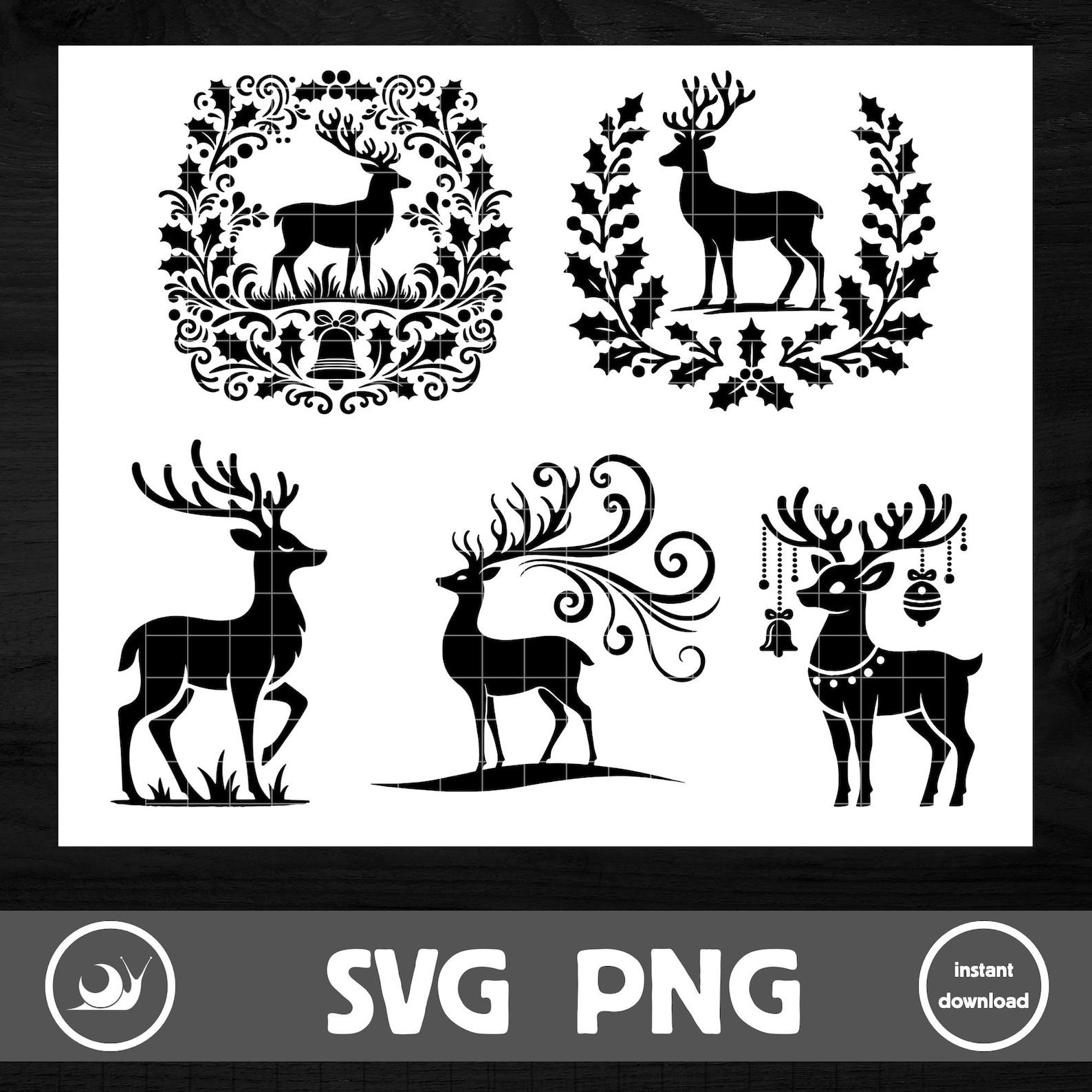 Reindeer Christmas Bundle SVG Cut File for Cricut or Silhouette | Deer ...