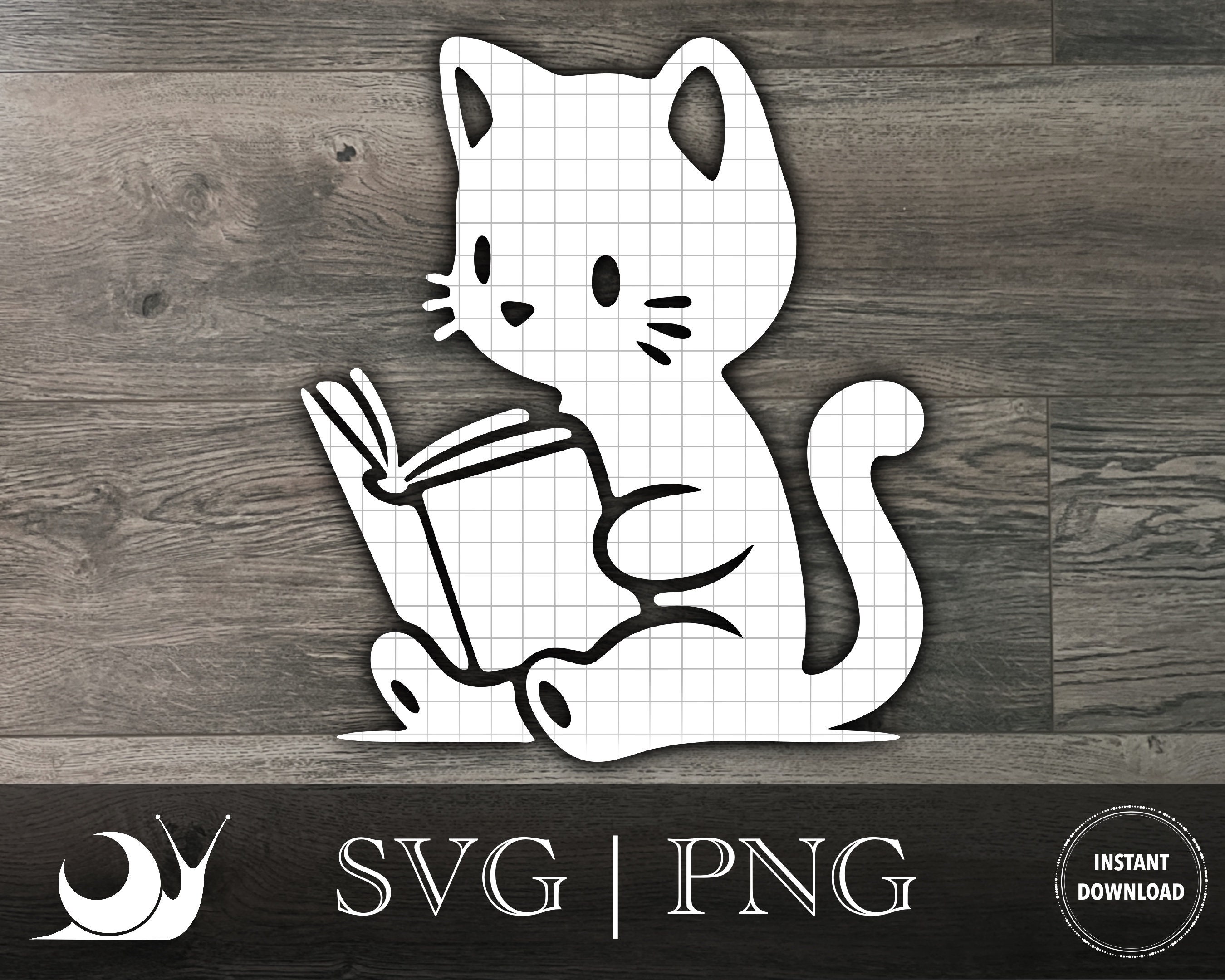 Cat SVG Reading Book Cricut Cut File - Etsy