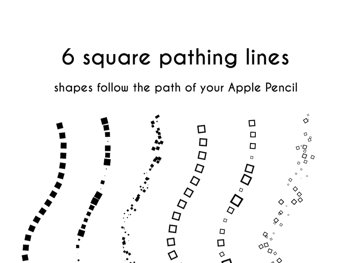 20 Square Brushes for Procreate - Etsy