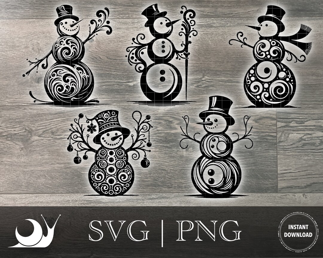 Snowman SVG Cut File Bundle for Cricut or Silhouette Snowman Design SVG ...