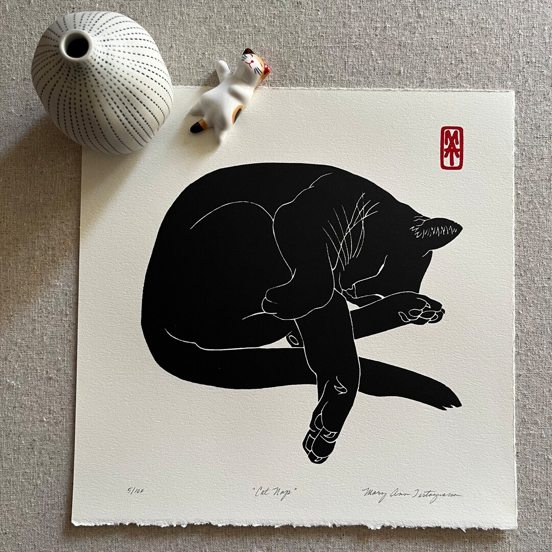 Cat Art Print Cat Artwork Cat Art Original Cat Print Wall Art - Etsy