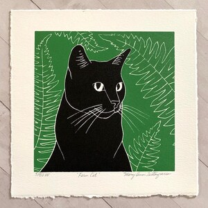 Cat Art Print Cat Artwork Cat Art Original Cat Print Wall Art Linocut ...