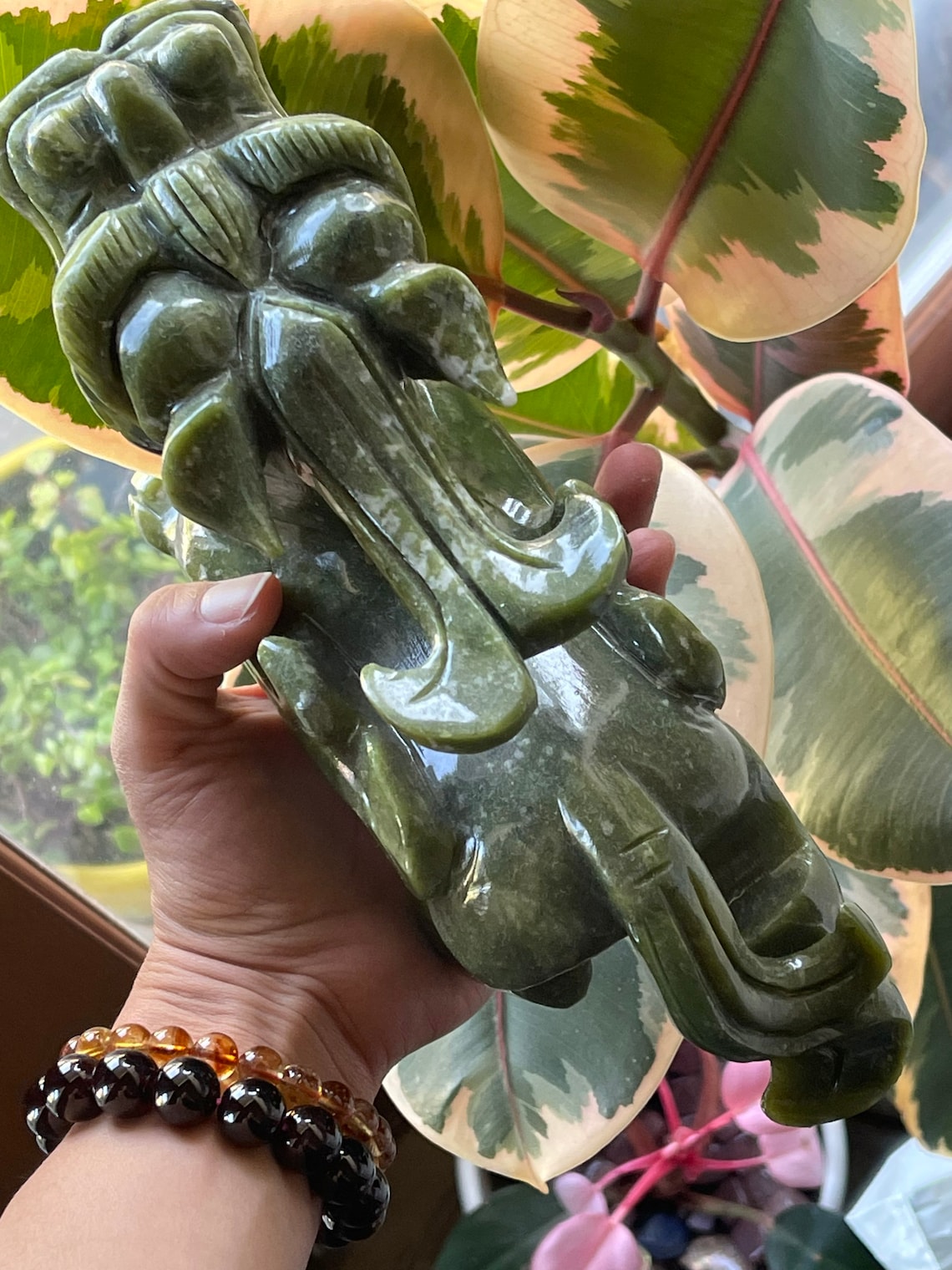 Large Green Jade Dragon Feng Shui Reiki | Etsy