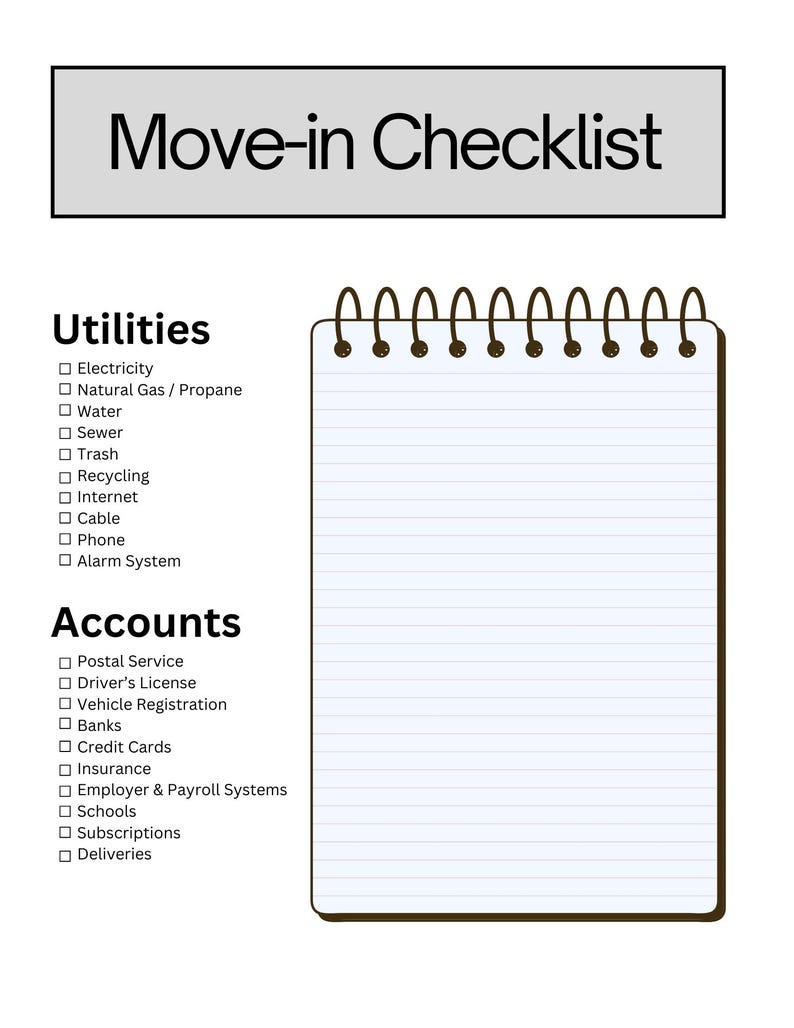 New Homeowner Checklist Bundle: Moving, Packing, Maintenance (digital ...