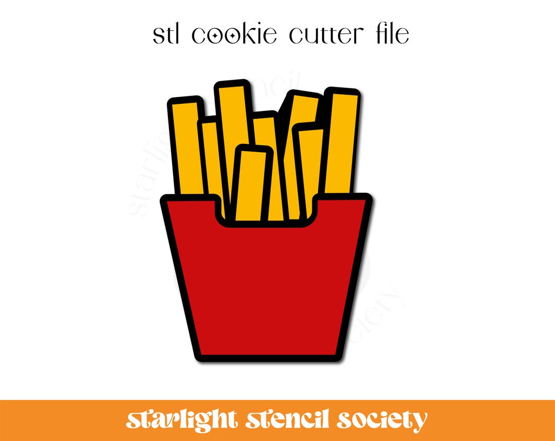 Fries STL Cookie Cutter File | Basic Shape | French Fries Food | Custom ...