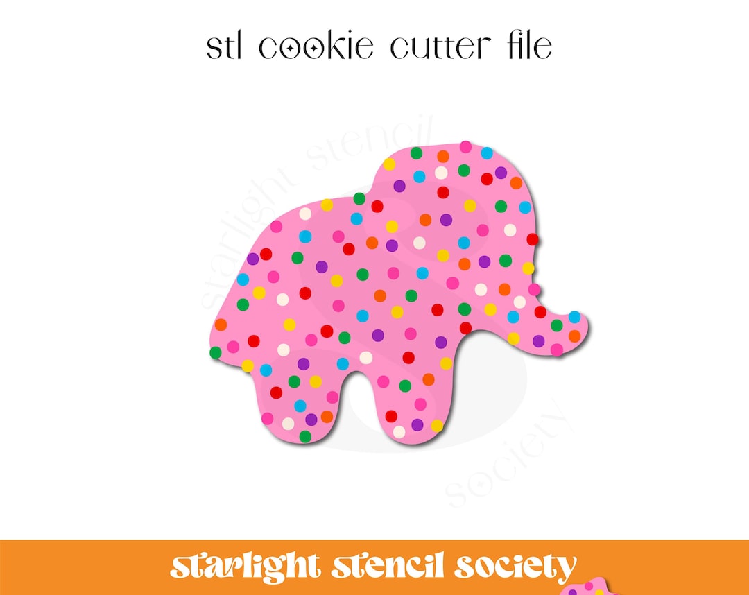 Elephant Animal Cracker Cookie STL Cookie Cutter File | Basic Shape ...