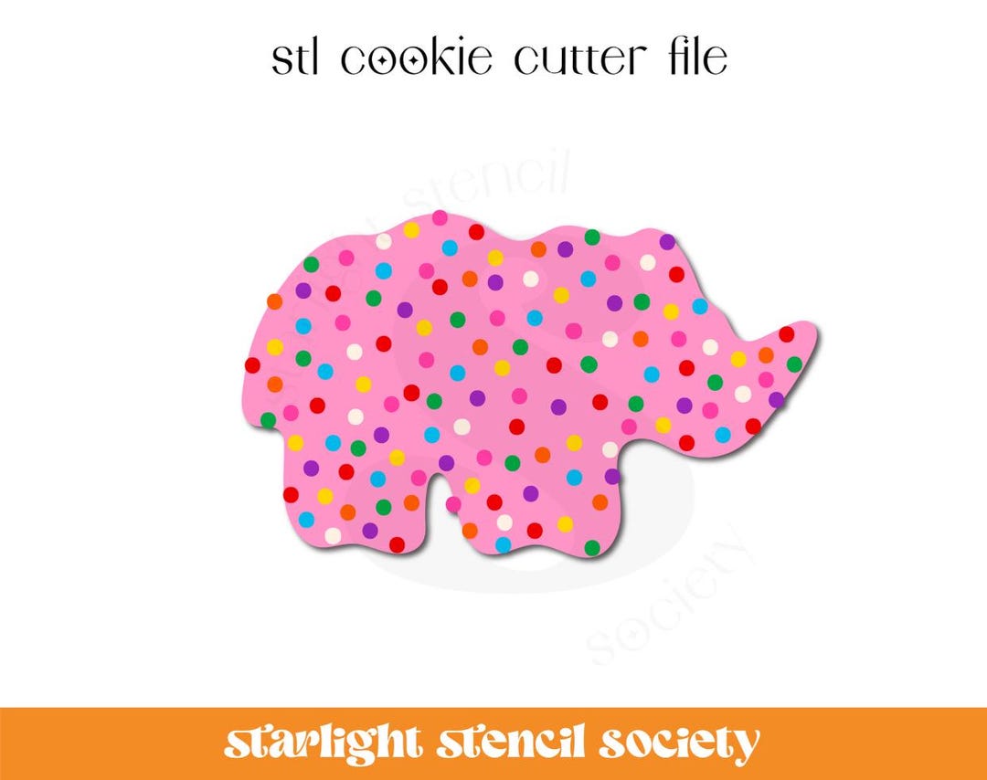 Rhino Animal Cracker Cookie STL Cookie Cutter File | Basic Shape | Food ...