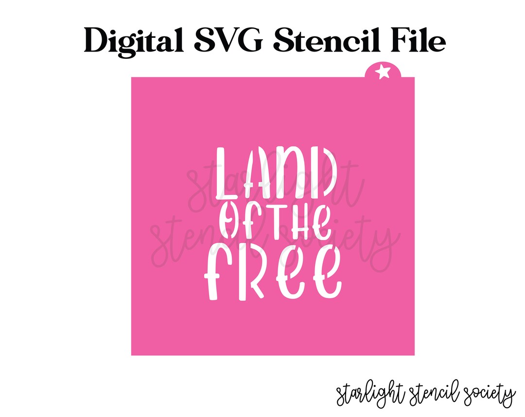 Land of the Free SVG File Cookie Stencil America Digital File Instant ...