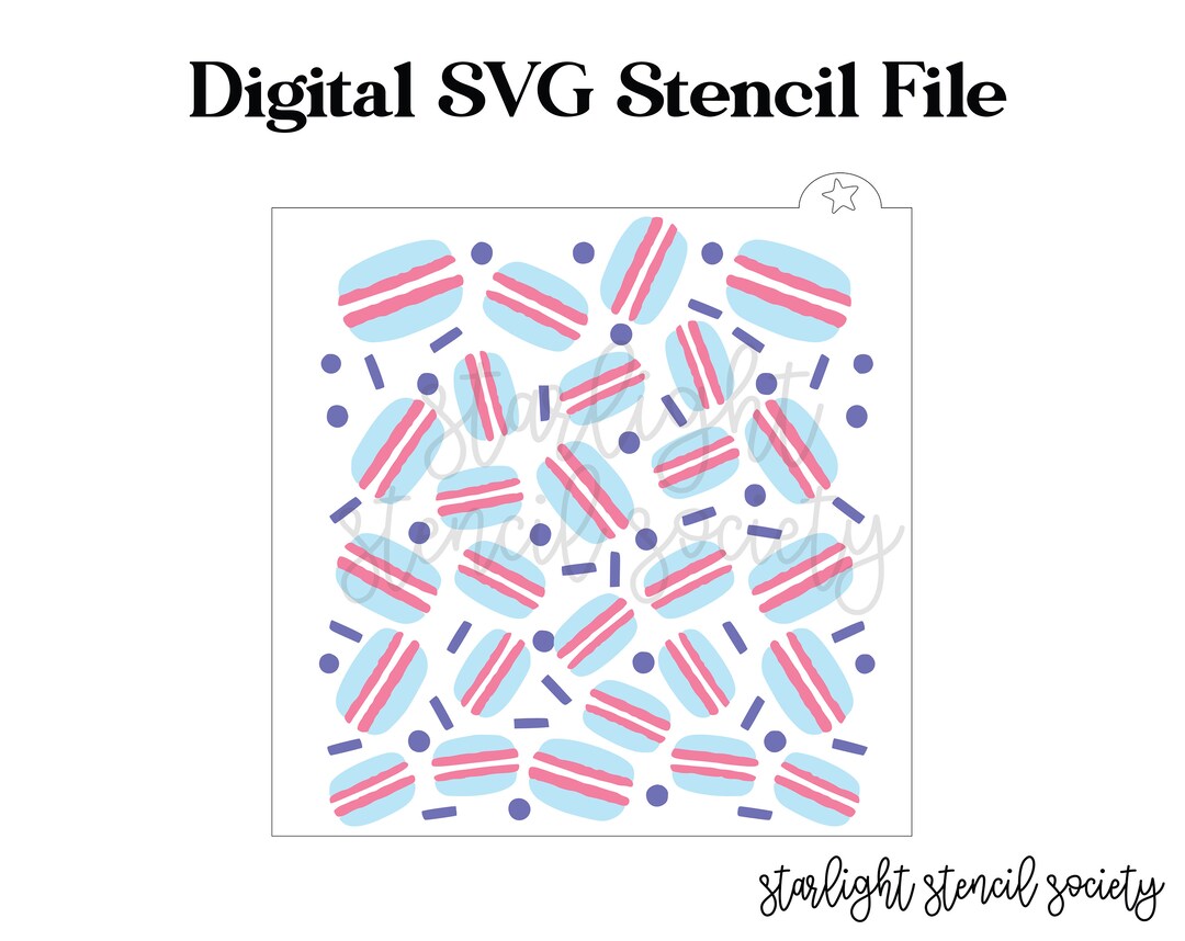 Macaron Scatter 3 Part SVG File Food Fruit Cookie Stencil Digital File ...