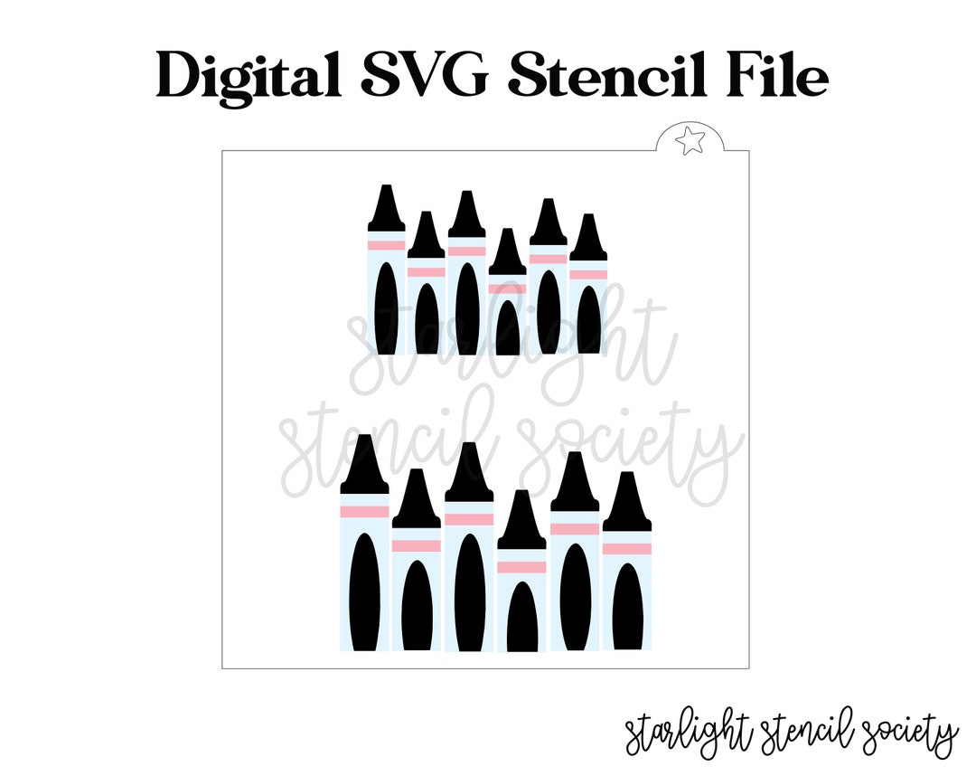 Crayon 3pt Scatter SVG FILE School Cookie Stencil Digital File - Etsy