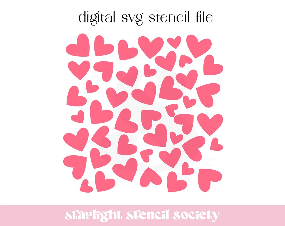 Love Hearts SVG FILE Cookie Stencil Valentines Digital File - Etsy