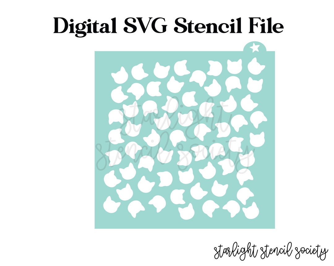 Cat Scatter SVG FILE Cookie Stencil Animals Digital File - Etsy