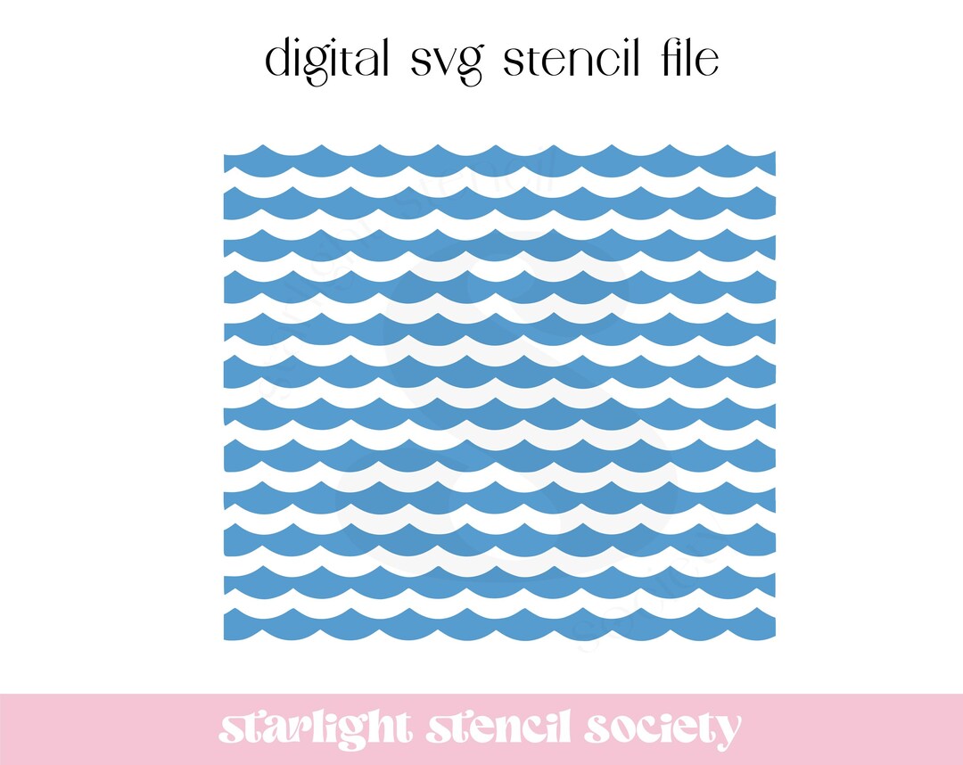Waves 1 Pattern | SVG FILE | Cookie Stencil | Ocean Beach | Background ...