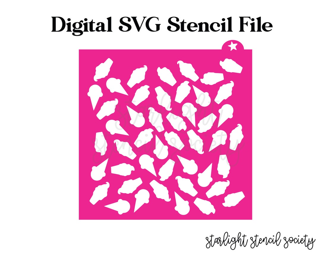 Ice Cream Scatter SVG FILE Cookie Stencil Summertime Digital File ...