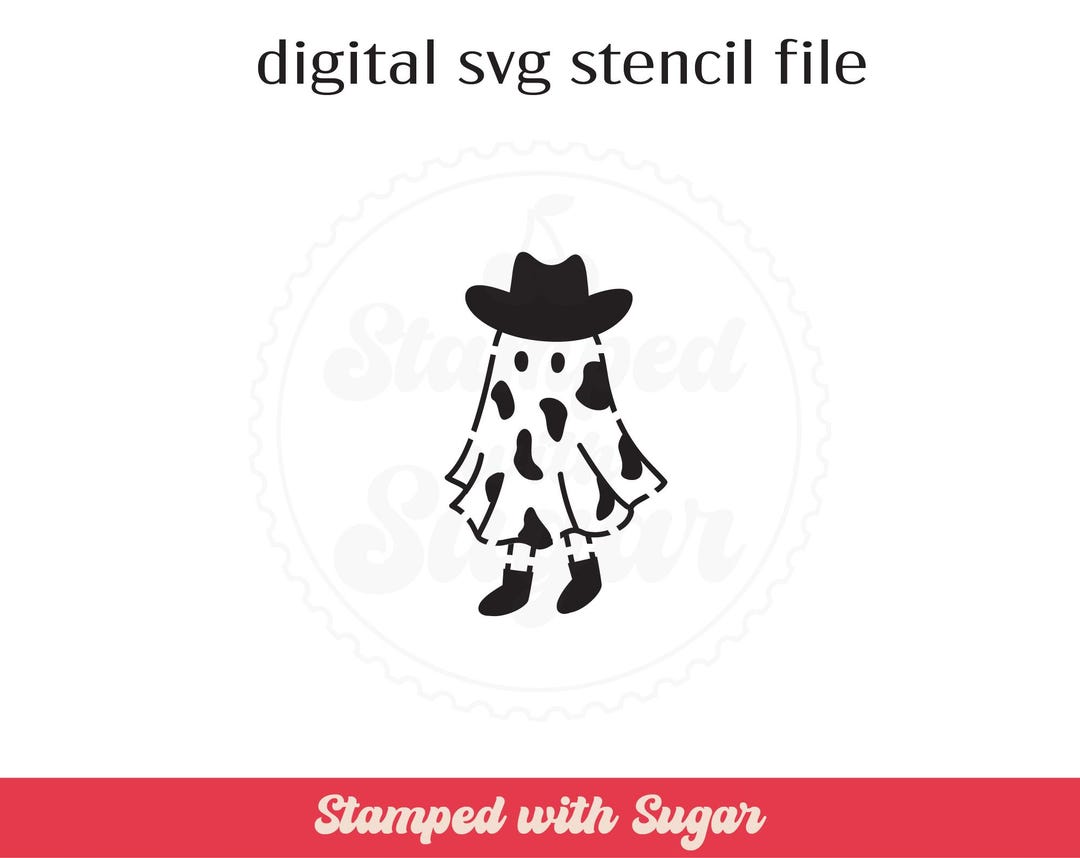 Cowgirl Ghost PYO | SVG FILE | Cookie Stencil | Halloween | Digital ...