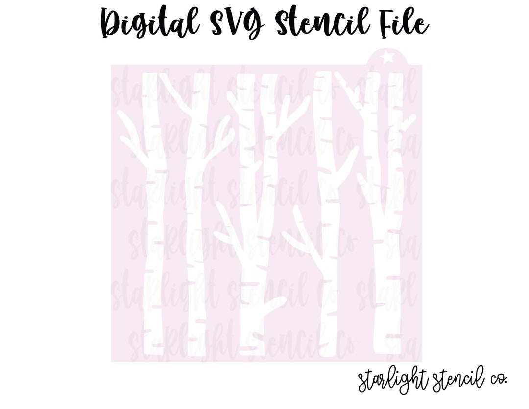SVG FILE Birch Cookie Stencil Tree Digital File - Etsy