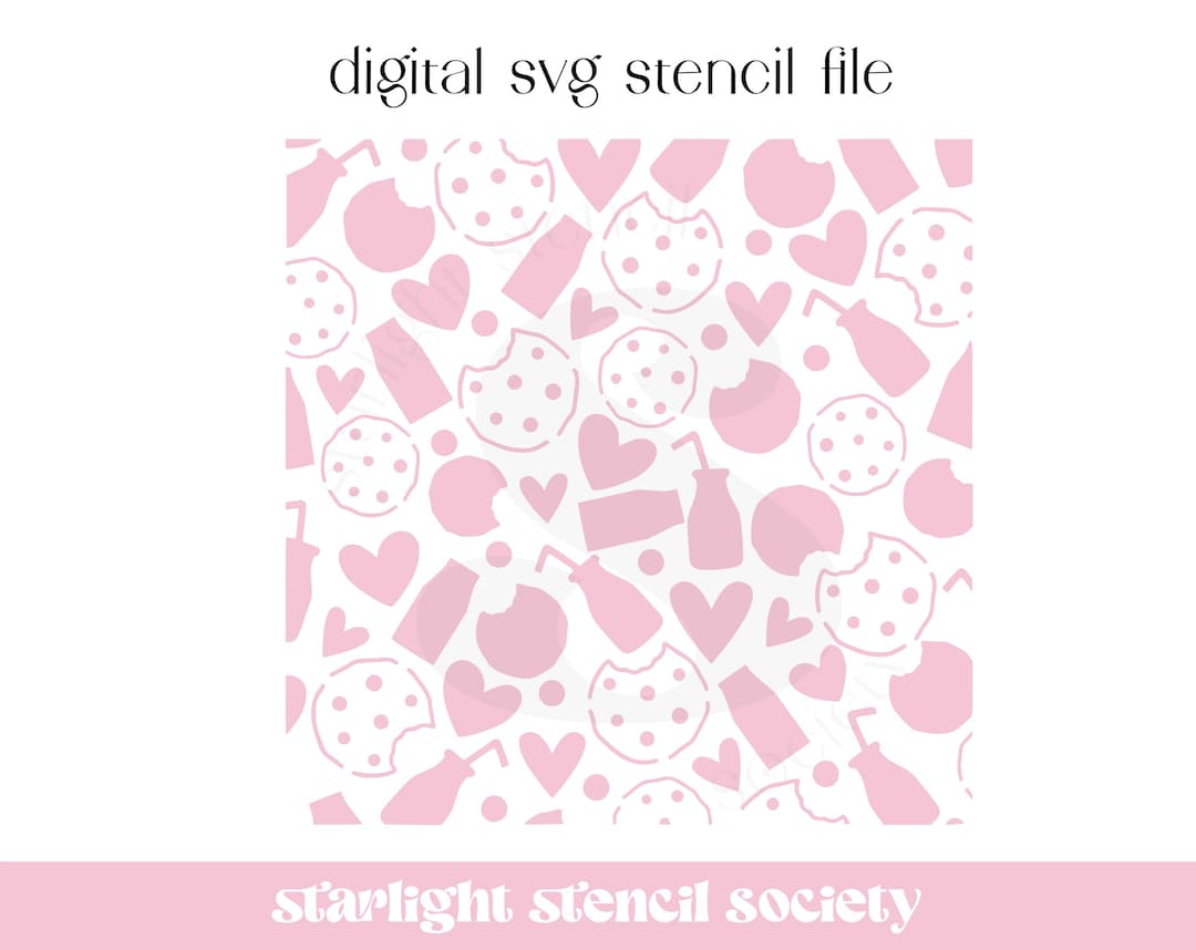 Milk and Cookies | SVG FILE | Cookie Stencil | Scatter | Valentines ...
