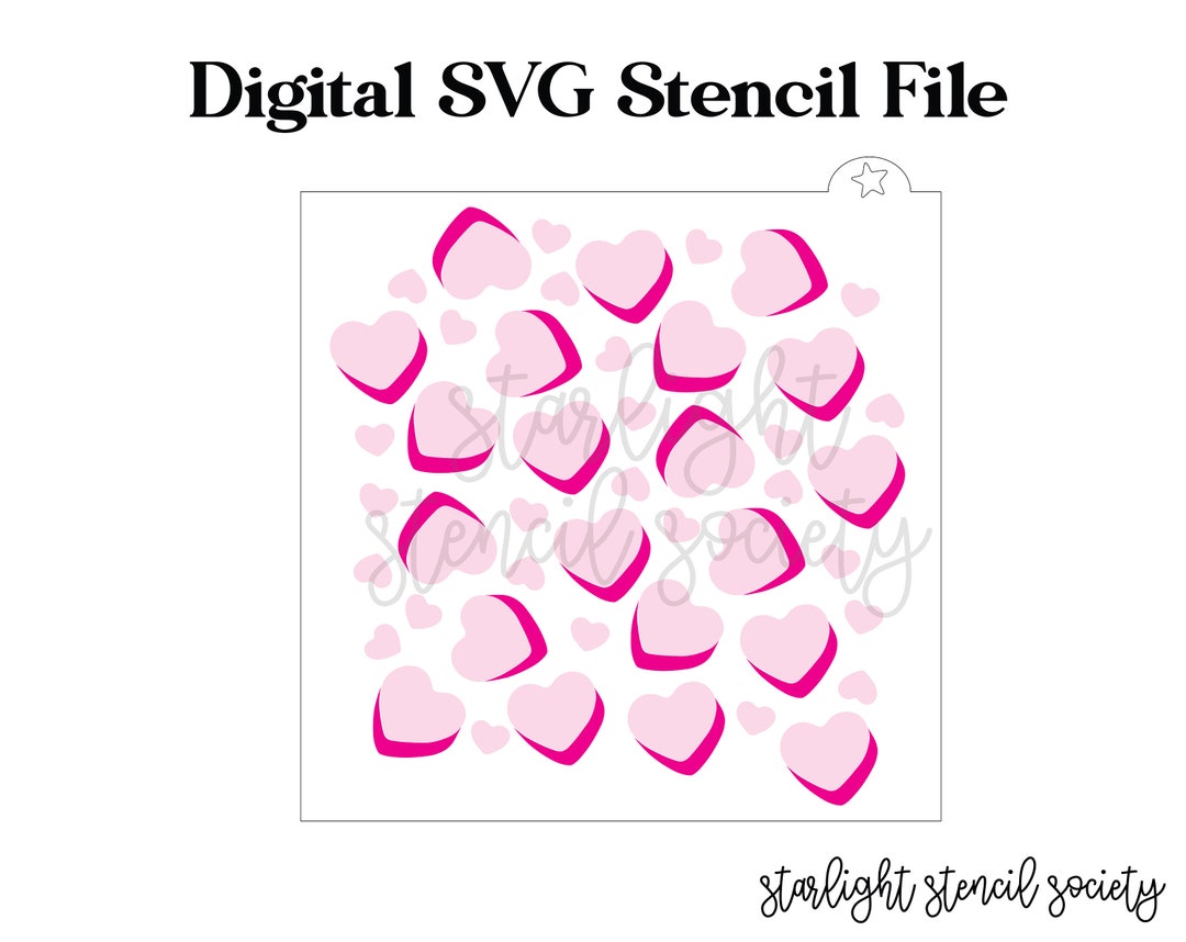 Heart Shadow 2 Part SVG FILE Cookie Stencil Valentines Digital File - Etsy
