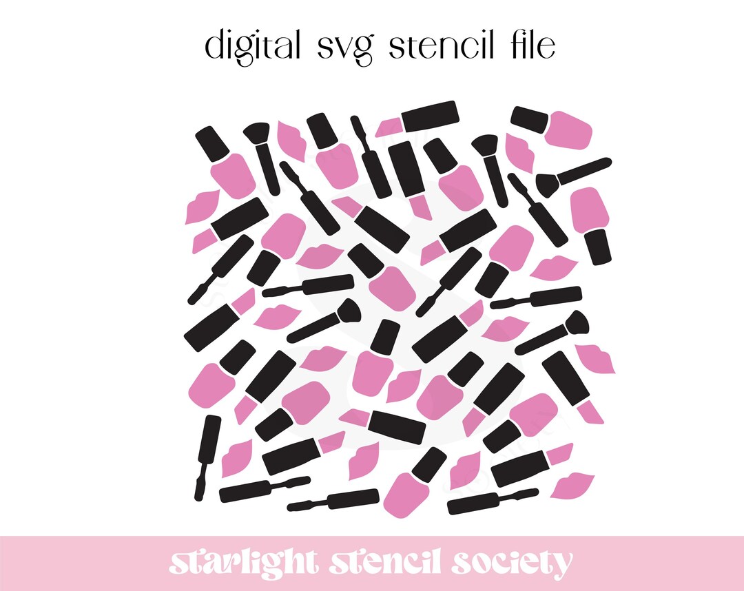 Makeup 2 Part | SVG FILE | Cookie Stencil | Girly | Background ...