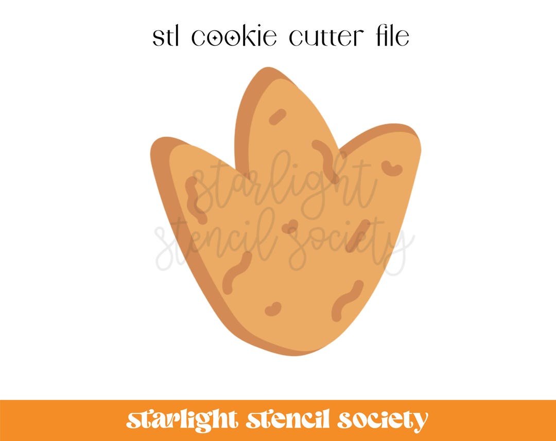 Dino Chicken Nugget 1 STL Cookie Cutter File | Basic Shape | Food ...