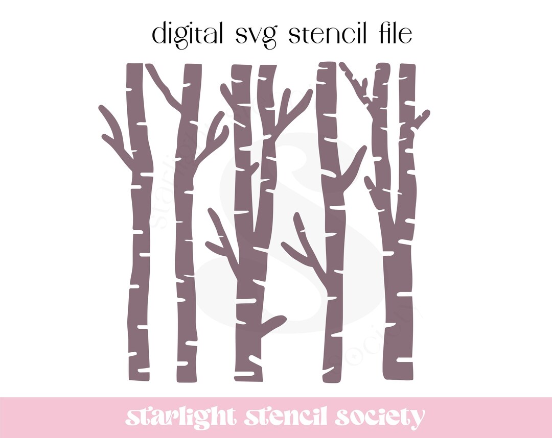 Birch | SVG FILE | Cookie Stencil | Tree | Digital File - Etsy