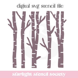 Birch | SVG FILE | Cookie Stencil | Tree | Digital File - Etsy