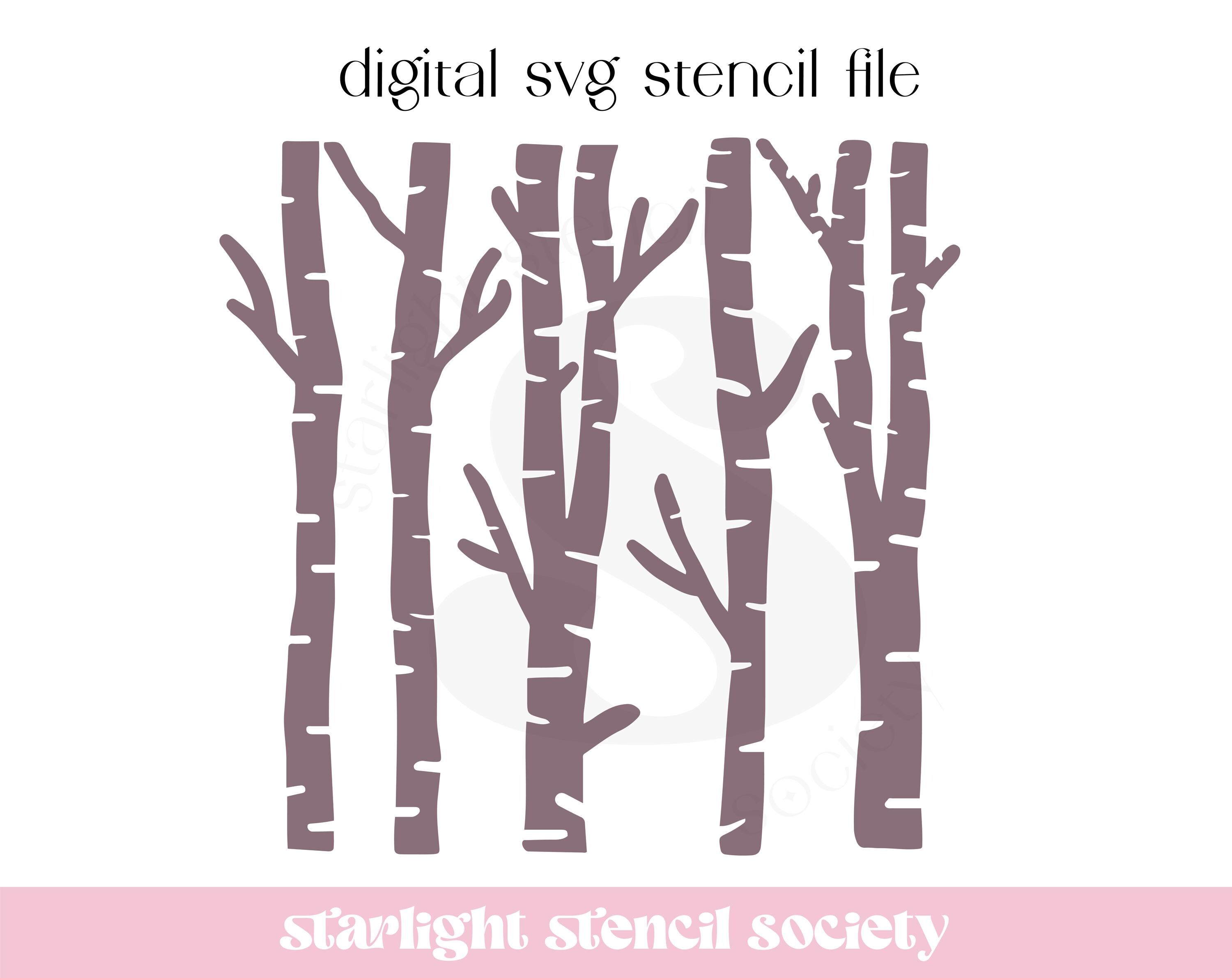 Birch | SVG FILE | Cookie Stencil | Tree | Digital File - Etsy