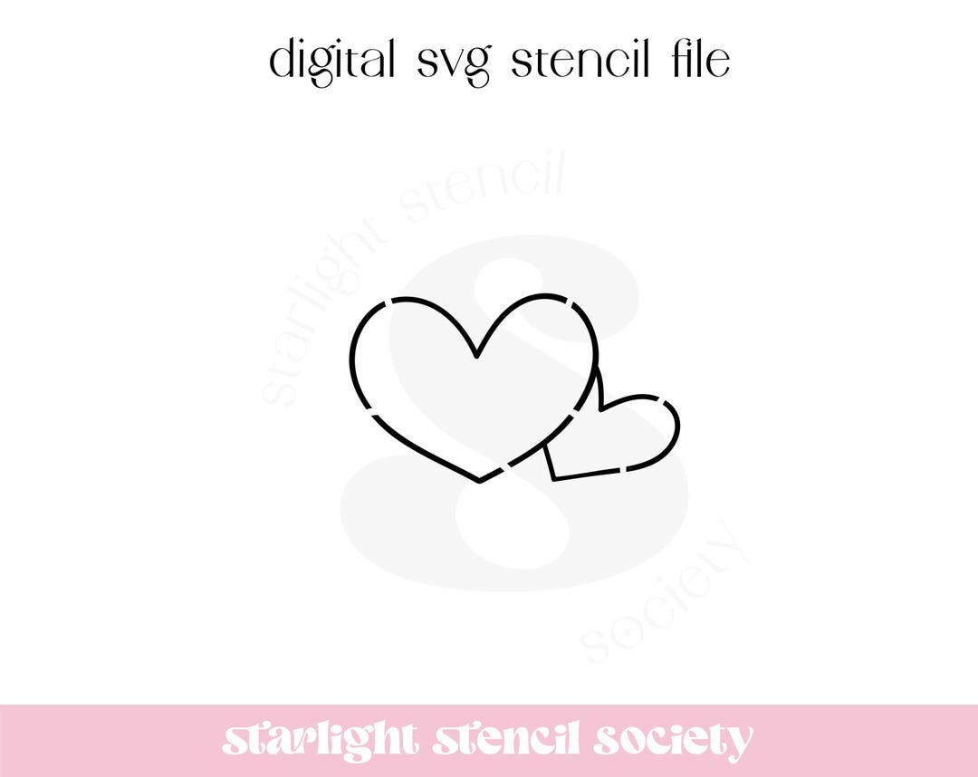 Two Hearts PYO | SVG FILE | Valentines | Cookie Stencil | Paint Your ...