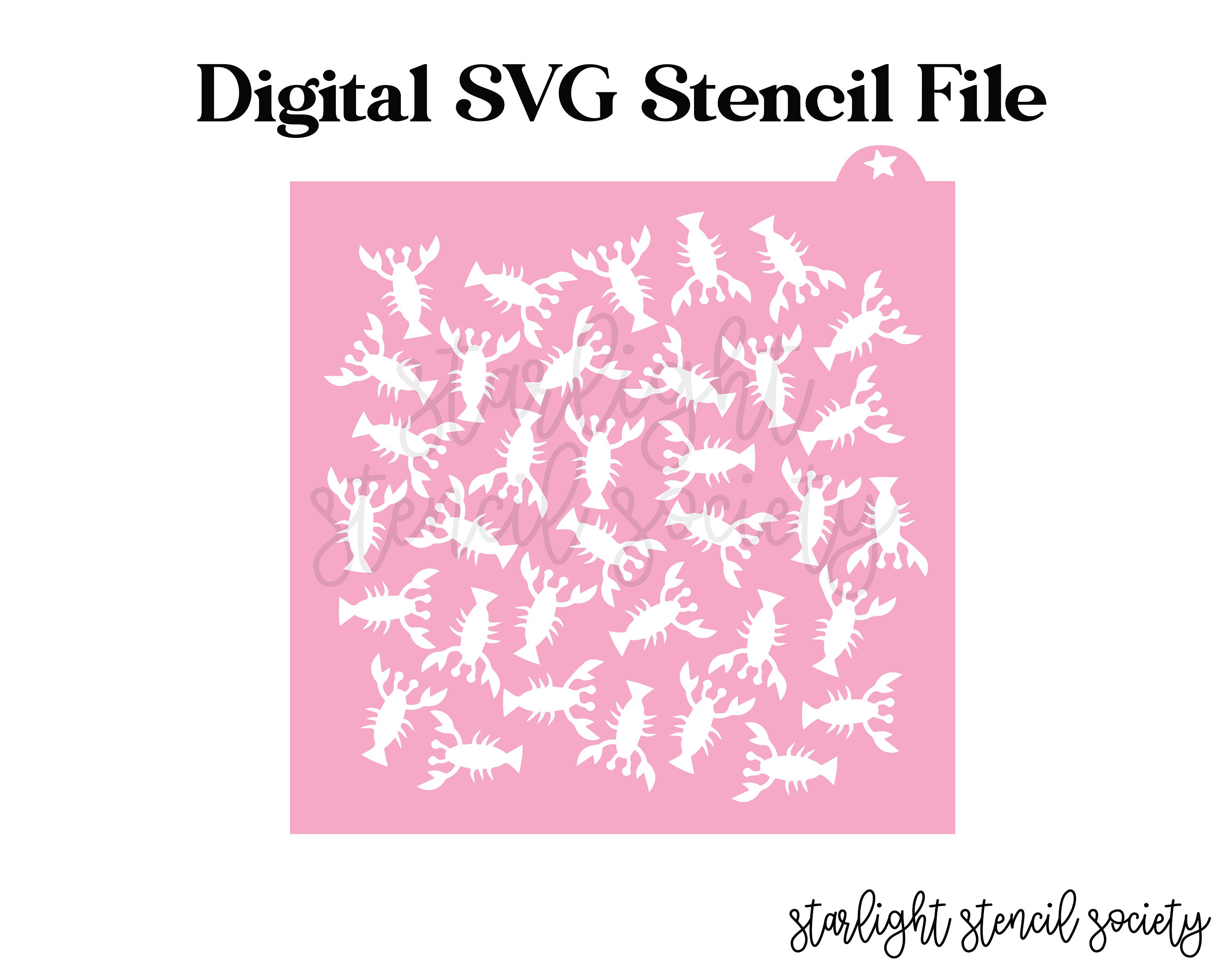 Lobster Scatter SVG FILE Cookie Stencil Animal Stencil - Etsy