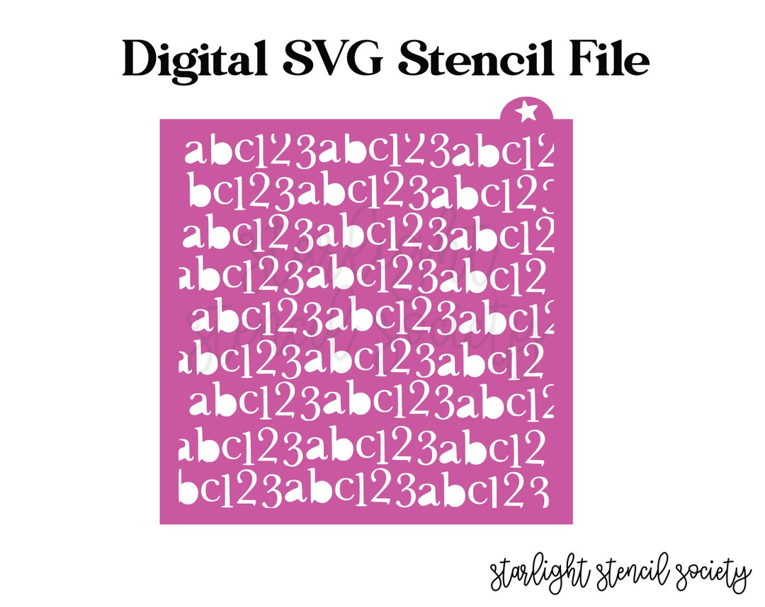 ABC 123 SVG FILE Cookie Stencil School Back to School - Etsy