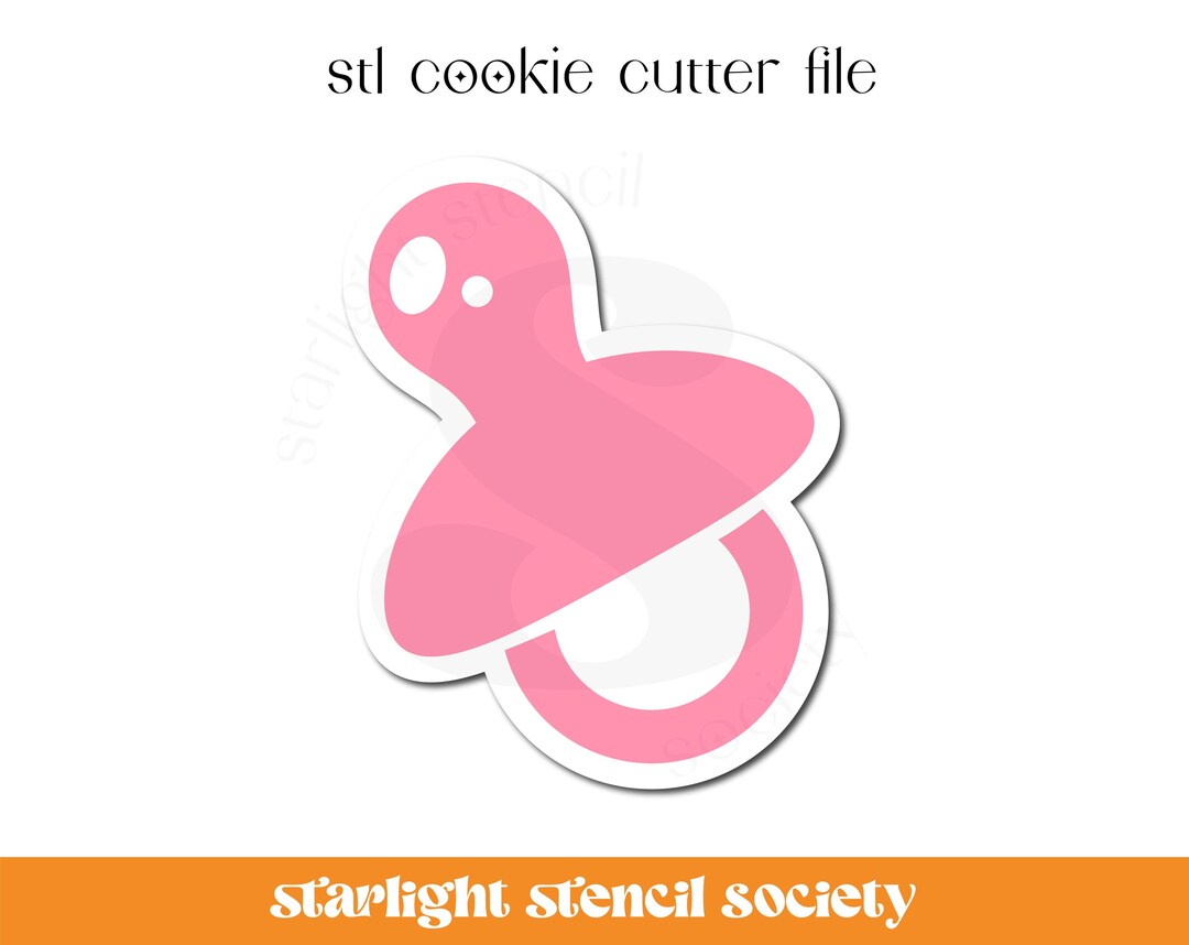 Baby Pacifier Outfit STL Cookie Cutter File Basic Shape Baby Shower ...