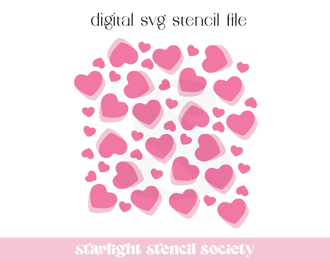 Heart Shadow 2 Part | SVG FILE | Cookie Stencil | Valentines | Digital ...