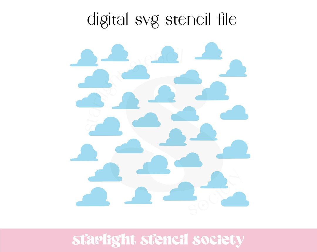 Cloud Rows | SVG FILE | Cookie Stencil | Sky | Digital File - Etsy