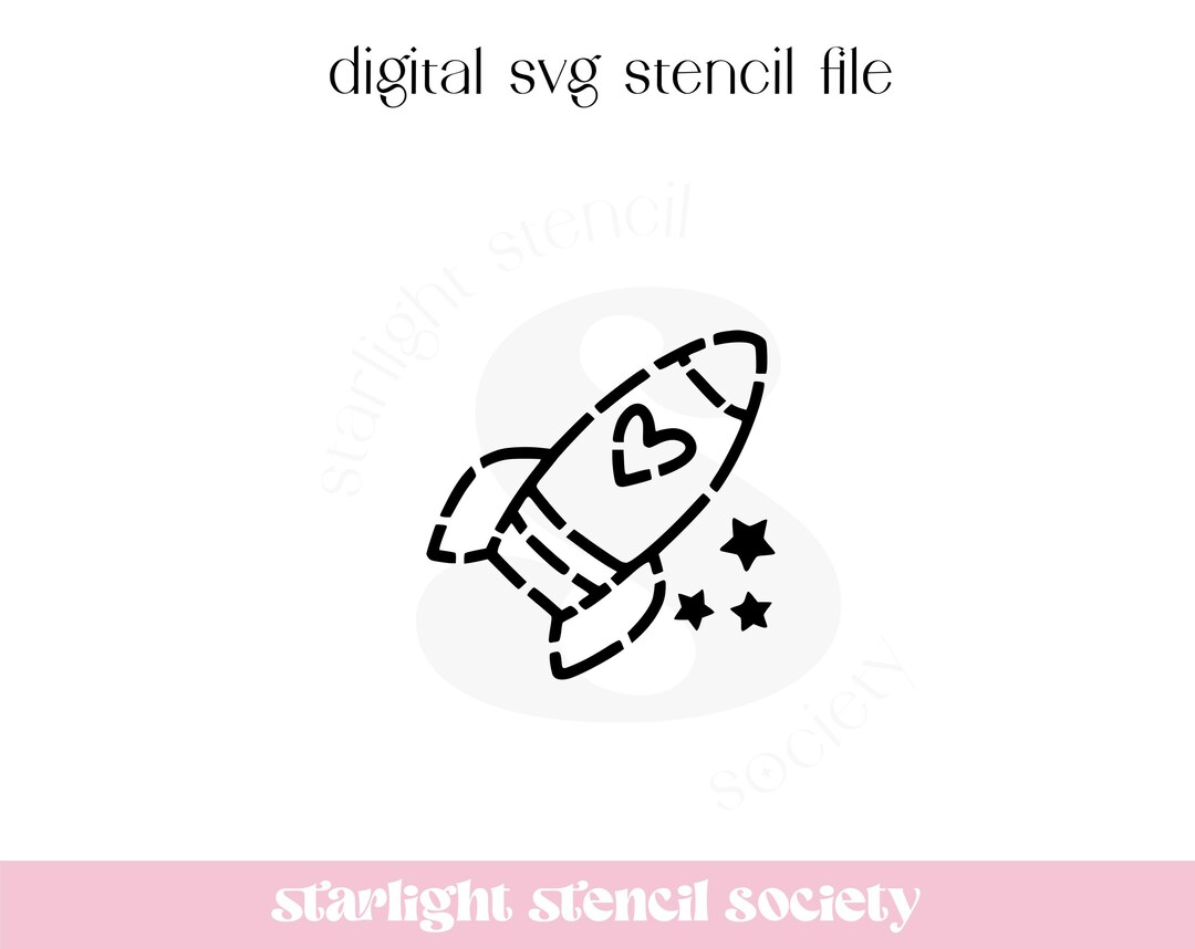Rocket 1 PYO | SVG FILE | Cookie Stencil | Paint Your Own | Digital ...