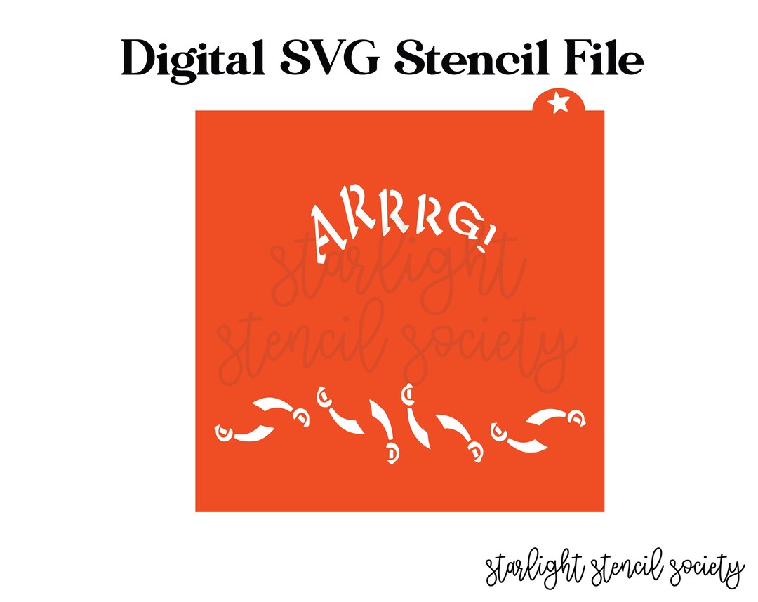 Pirate Arrrg SVG FILE Cookie Stencil Digital Download - Etsy