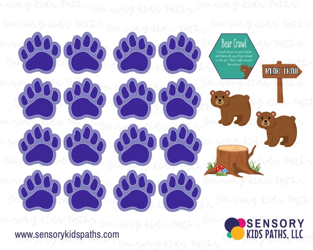 Bear Crawl Sensory Path Decal Set Sensory Path Decals School Hallway ...
