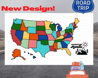 Us Map Stickers | Etsy