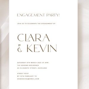 Engagement Party Invitation Template, Engagement Party Evite, Text ...