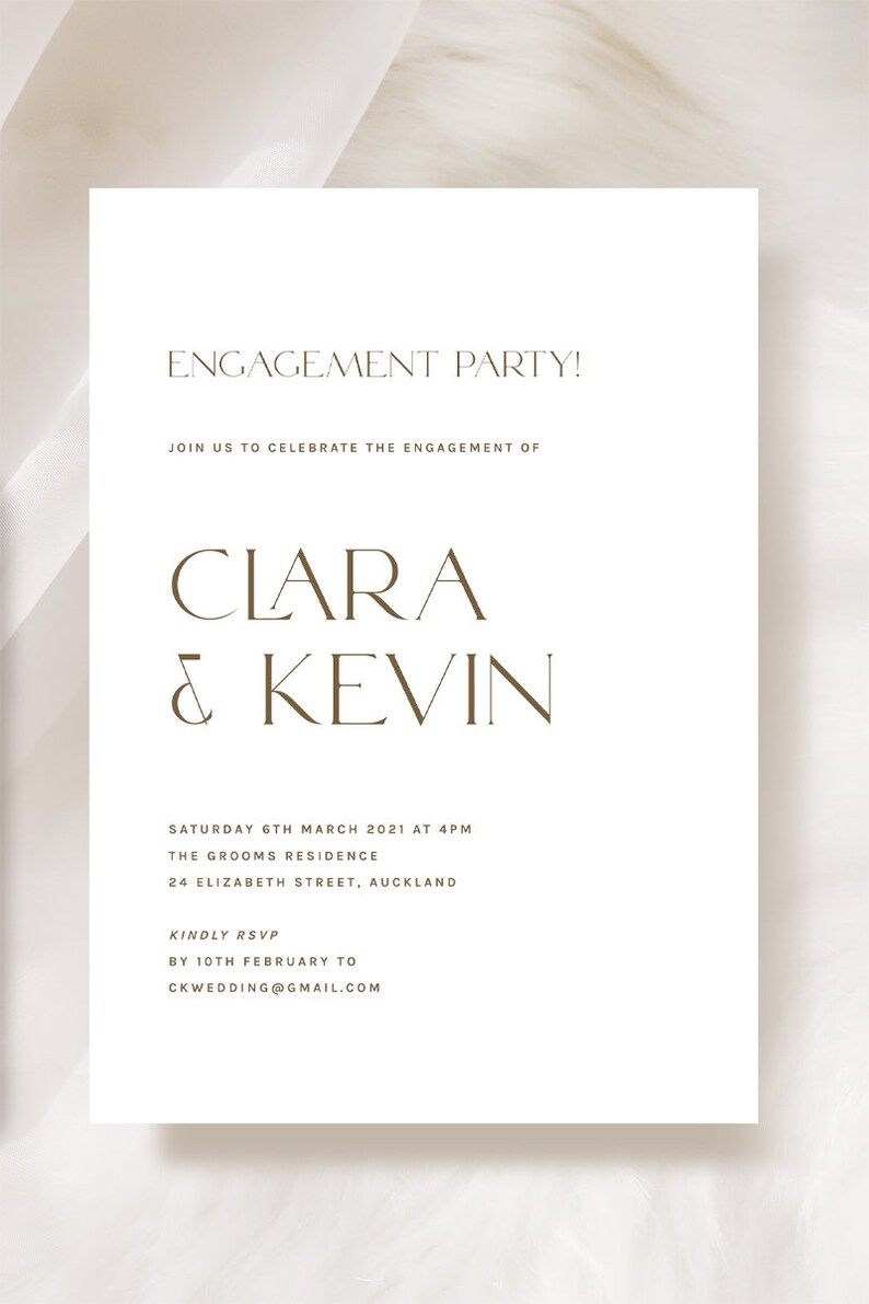 Engagement Party Invitation Template, Engagement Party Evite, Text ...