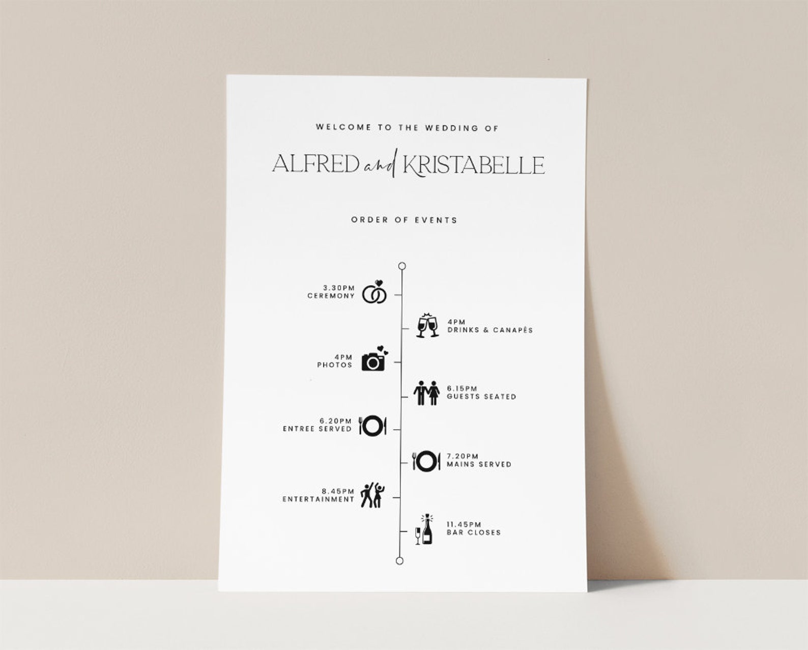 Wedding Day Timeline Template, Wedding Itinerary, Modern Wedding ...