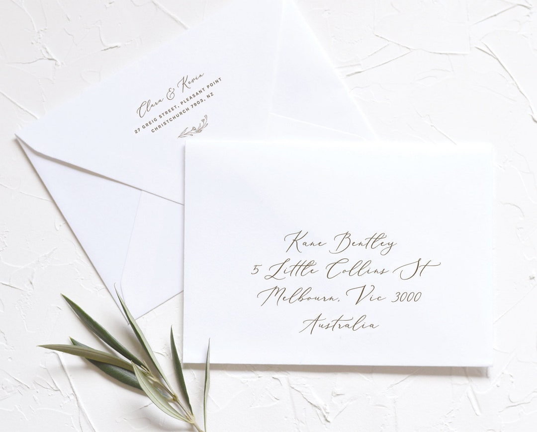 Calligraphy Envelope Address Template, Minimalist Wedding Printable ...