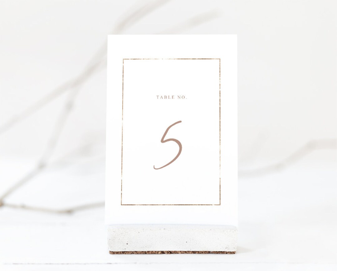 Modern Wedding Table Numbers, Printable Table Number Cards, Table ...
