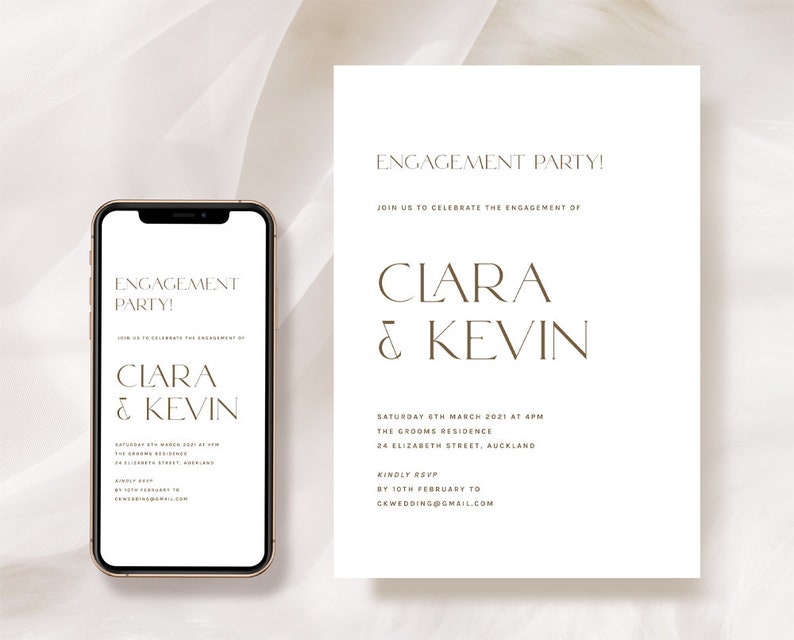 Engagement Party Invitation Template, Engagement Party Evite, Text ...