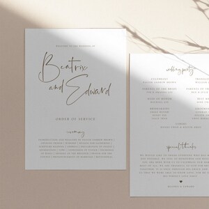 Simple Wedding Program Template Download, Ceremony Program, Wedding Fan Program, Wedding ...